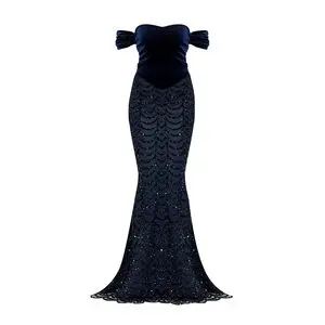 NUR KARAATA Dynasty Waltz Dress - Blue