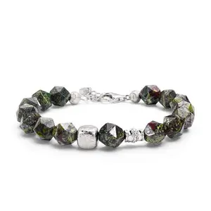 AWNL Dragon's Blood Jasper & Meteorite Bracelet - Green