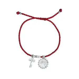 RIZE Silver / Red Always Rising Charm Bracelet Sterling Silver Plated & Red Cord - Silver/red