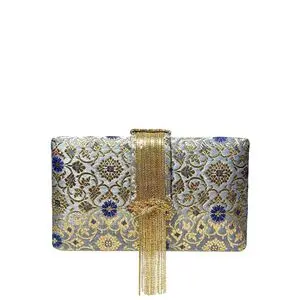 SIMITRI Empress Fringe Clutch - Grey
