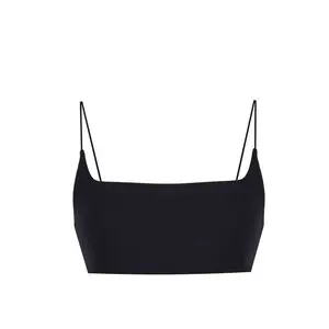 YORSTRULY Skinny Bra Colour Sports Bralette With Spaghetti Straps - Black