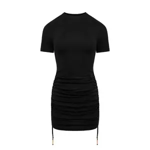 MANDRAGORA Fitted Dress With Adjustable Length In Viscose – Carlo - Black