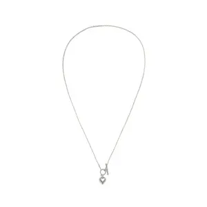 SHABELLA NYC Simple Heart Necklace - Silver