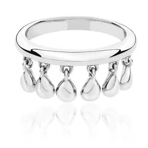 LUCY QUARTERMAINE Solid Sterling Tear Drop Ring - Silver