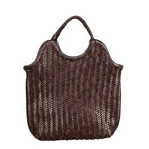 RIMINI Hand Woven Hand Woven Tote Dark - Brown