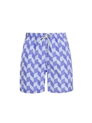 ROBERT & SON BEACHWEAR LTD Zigzag Swim Shorts - Blue