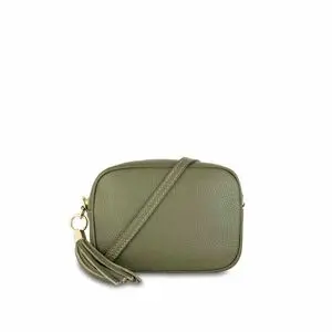 APATCHY LONDON The Tassel Olive Leather Crossbody Bag - Green
