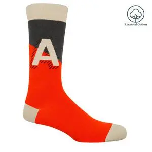 PEPER HAROW - MADE IN ENGLAND Alphabet ’s Socks – A - Orange
