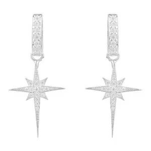 LATELITA North Star Burst Small Drop Earrings - Silver