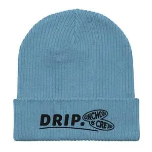 ANCHOR & CREW Light Drip Gen. Organic Cotton Embroidered Beanie - Blue