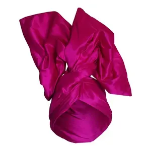 ROMER MILLINERY Twisturban Turban In Silk Shantung Peretti - Pink