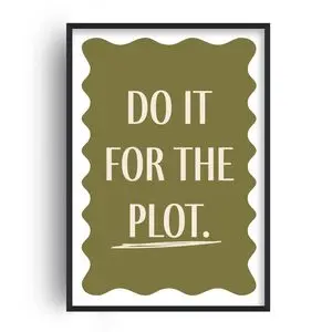 FANCLUB Do It For The Plot Empowering Quote Art Print - Green