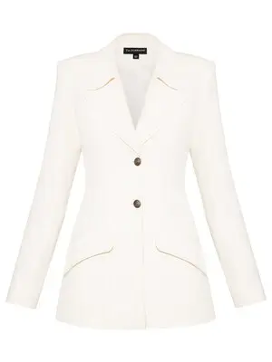 TIA DORRAINE Single-breasted Blazer In Linen