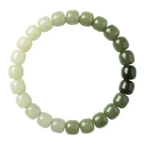 SEREE Ombre Beaded Jade Bracelet - Green