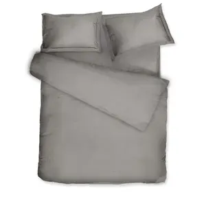 DECOFLUX HOME Neutrals Sateen Bed Linen Set Solid Taupe - Grey