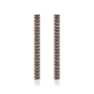 RARE MATTERS JEWELRY Crystal Beam Earrings - Grey