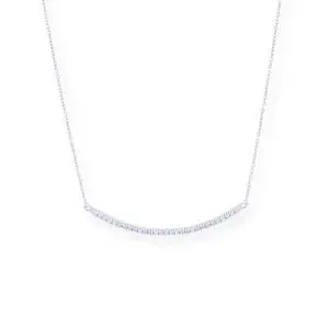 INARI JEWELLERY Silver / White Solstice Arc Necklace Sterling Sliver White Topaz - Silver/white