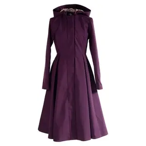 RAINSISTERS Waterproof Hooded Coat In Ruby