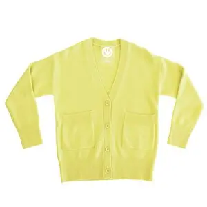 ZENZEE Cashmere V-neck Cardigan Chartreuse