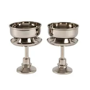 ANATOLIACRAFT Handmade Solid Copper Dessert & Snack Bowl Set Of Two - Silver