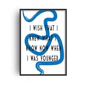 FANCLUB Black / Blue When I Was Older Retro Music Inspired Giclée Art Print A3 - Black/blue