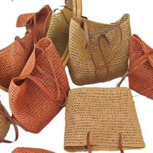 SPRINGMOONATELIER Raffia Knitted Bag - Red