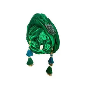 JULIA CLANCEY Kelly Peacock Didi Velour Dorado Turban - Green