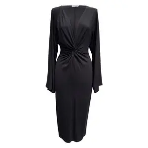 IMAATU Eclipse Midi Dress With Deep V-neck And Knot Detail