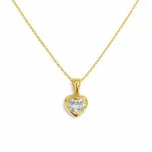 PEARL CODE Sophie Heart Pendant Necklace With Cubic Zirconia, -plated Silver - Gold