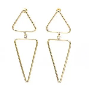 LALA SALAMA Duo-triangle Drop Earrings - Gold