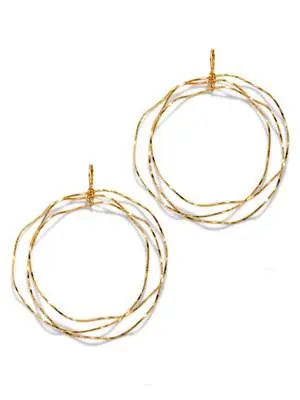 JAREDJAMIN Triple Wavy Halo Hoop Earrings - Gold