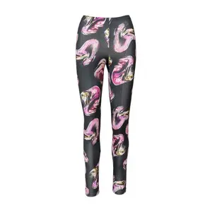 ARTISTA Rose Crystal Printed Elastic Leggings - Black