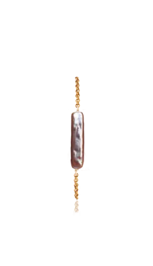 MARQUISE SWIM Bracelet Gold & Pearl Baguette - Pink