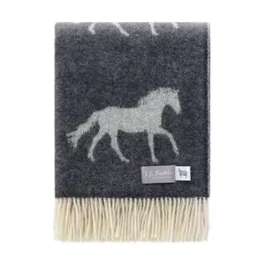J.J.Textile Soft Horse Throw - Black