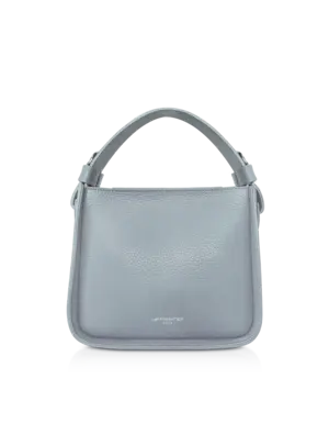 LE PARMENTIER Duplo Small Hammered Leather Top Handle Bag Sky - Blue