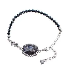 GEM KINGDOM Silver / Black Ex Voto Fire And Desire Spinel Bracelet - Silver/black
