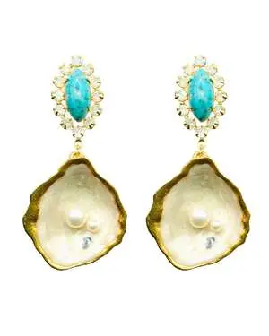 The Pink Reef Glass Earrings