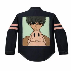 ZASTASTUDIO Denim Jacket With Anime Artwork - Orange