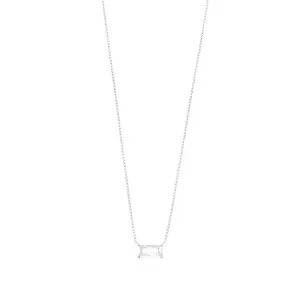 ESTERAH Baguette Pendant Necklace - Silver