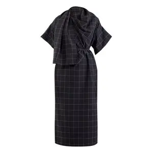 MEEM LABEL Dexter Grid Dress - Black