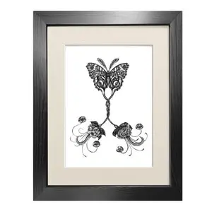 EMILY CARTER Coenia Oculus' Fine Art Print A3 - Black