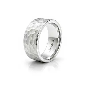 UNALOE Elegant Hammered French-style Band - Silver