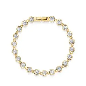 NIALAYA JEWELRY Round Gem Link Bracelet - Gold
