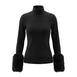 VIRAGO Nemesis Turtleneck With Sleeve Fur Trims