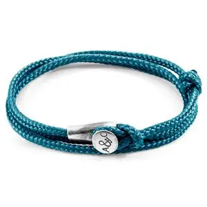 ANCHOR & CREW Ocean Dundee Silver & Rope Bracelet - Blue