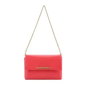 PAUL COSTELLOE Tilda Leather Clutch Hibiscus - Red
