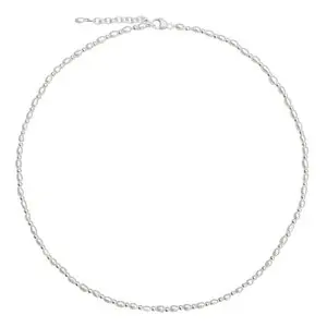 KIRI & BELLE Nina Tiny Pearl And Bead Necklace - Silver