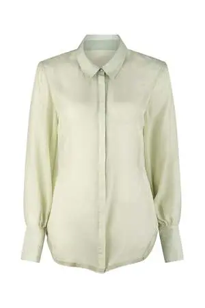 DREF Gabriel Pure Silk Shirt Avocado - Green