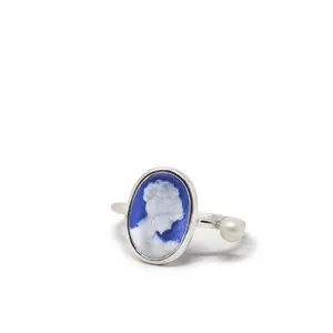 VINTOUCH ITALY Mini Cameo And Pearl Ring - Blue