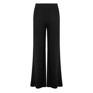 MANDRAGORA Knit Pants With A Straight Leg And High Waist Made Of Viscose – Ivy - Black